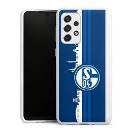 DeinDesign Galaxy A33 5G Handy Silikon H&uuml;lle Case wei&szlig; Handyh&uuml;lle Official Licensed Product Fc Schalke 04 Skyline Silikon Case