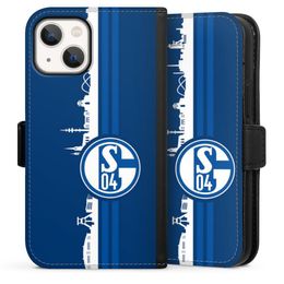 DeinDesign Galaxy A51 Handy Klapph&uuml;lle Handyh&uuml;lle aus Kunst Leder schwarz Flip Case Official Licensed Product Skyline Fc Schalke 04 Sideflip mit Lasche