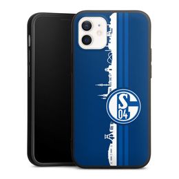 DeinDesign iPhone 12 mini Handy Premium Silikon H&uuml;lle Handyh&uuml;lle schwarz Case Official Licensed Product Skyline Fc Schalke 04 Silikon Premium Case