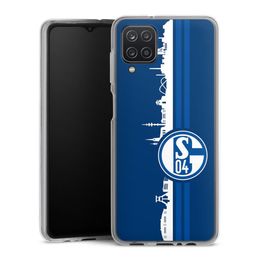 DeinDesign Galaxy A12 Handy Silikon H&uuml;lle Case transparent Handyh&uuml;lle Official Licensed Product Fc Schalke 04 Skyline Silikon Case