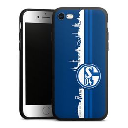 DeinDesign iPhone SE (2020) Handy Premium Silikon H&uuml;lle Handyh&uuml;lle schwarz Case Official Licensed Product Fc Schalke 04 Skyline Silikon Premium Case