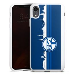 DeinDesign iPhone Xr Handy Silikon H&uuml;lle Case wei&szlig; Handyh&uuml;lle Official Licensed Product Skyline Fc Schalke 04 Silikon Case