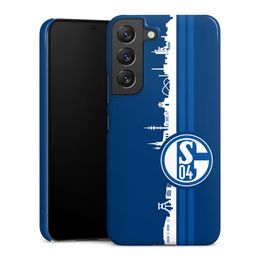 DeinDesign Galaxy S22 Handy Premium Case Smartphone Handyh&uuml;lle Schutzh&uuml;lle gl&auml;nzend Official Licensed Product Skyline Fc Schalke 04 Premium Case