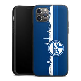 DeinDesign iPhone 12 Pro Handy Premium Silikon H&uuml;lle Handyh&uuml;lle schwarz Case Official Licensed Product Skyline Fc Schalke 04 Silikon Premium Case