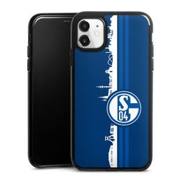 DeinDesign iPhone 11 Handy Silikon H&uuml;lle Case schwarz Handyh&uuml;lle Official Licensed Product Skyline Fc Schalke 04