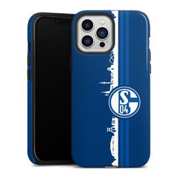 DeinDesign iPhone 13 Pro Max Handy Panzer Handyh&uuml;lle robuste Outdoor H&uuml;lle Schutzh&uuml;lle gl&auml;nzend Official Licensed Product Skyline Fc Schalke 04 Tough Case