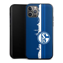 DeinDesign iPhone 12 Pro Handy Silikon H&uuml;lle Case schwarz Handyh&uuml;lle Official Licensed Product Skyline Fc Schalke 04