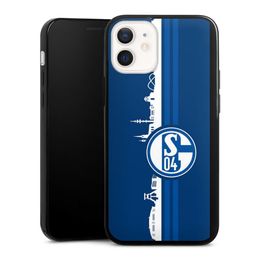 DeinDesign iPhone 12 mini Handy Slim Case extra d&uuml;nn Silikon Handyh&uuml;lle schwarz H&uuml;lle Official Licensed Product Skyline Fc Schalke 04 Silikon Slim Case