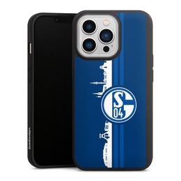 DeinDesign iPhone 13 Pro Handy Premium Silikon H&uuml;lle Handyh&uuml;lle schwarz Case Official Licensed Product Skyline Fc Schalke 04 Silikon Premium Case