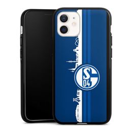 DeinDesign iPhone 12 mini Handy Silikon H&uuml;lle Case schwarz Handyh&uuml;lle Official Licensed Product Skyline Fc Schalke 04