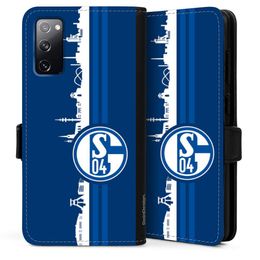 DeinDesign Galaxy S20 Handy Klapph&uuml;lle Handyh&uuml;lle aus Kunst Leder schwarz Flip Case Official Licensed Product Skyline Fc Schalke 04 Sideflip mit Lasche