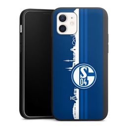 DeinDesign iPhone 12 Handy Premium Silikon H&uuml;lle Handyh&uuml;lle schwarz Case Official Licensed Product Skyline Fc Schalke 04 Silikon Premium Case
