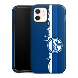 DeinDesign iPhone 12 mini Handy Panzer Handyh&uuml;lle robuste Outdoor H&uuml;lle Schutzh&uuml;lle gl&auml;nzend Official Licensed Product Skyline Fc Schalke 04 Tough Case