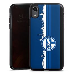 DeinDesign iPhone Xr Handy Silikon H&uuml;lle Case schwarz Handyh&uuml;lle Official Licensed Product Skyline Fc Schalke 04