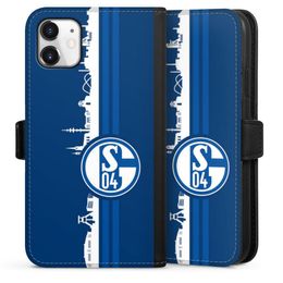 DeinDesign iPhone 11 Handy Klapph&uuml;lle Handyh&uuml;lle aus Kunst Leder schwarz Flip Case Official Licensed Product Skyline Fc Schalke 04 Sideflip mit Lasche