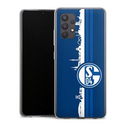 DeinDesign Galaxy A32 4G Handy Silikon H&uuml;lle Case transparent Handyh&uuml;lle Official Licensed Product Skyline Fc Schalke 04 Silikon Case