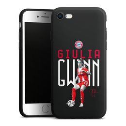 DeinDesign iPhone SE (2020) Handy Premium Silikon H&uuml;lle Handyh&uuml;lle schwarz Case Fc Bayern M&uuml;nchen Giulia Gwinn Official Licensed Product Silikon Premium Case