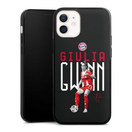 DeinDesign iPhone 12 mini Handy Slim Case extra d&uuml;nn Silikon Handyh&uuml;lle schwarz H&uuml;lle Fc Bayern M&uuml;nchen Official Licensed Product Giulia Gwinn Silikon Slim Case