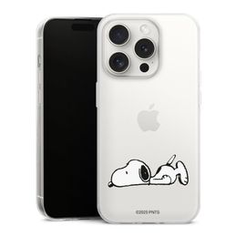DeinDesign iPhone 15 Pro Handy Slim Case Silikon Handyh&uuml;lle transparent H&uuml;lle extra d&uuml;nn Official Licensed Product Snoopy Peanuts Silikon Slim Case