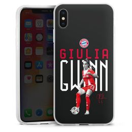 DeinDesign iPhone Xs Max Handy Silikon H&uuml;lle Case transparent Handyh&uuml;lle Fc Bayern M&uuml;nchen Official Licensed Product Giulia Gwinn Silikon Case