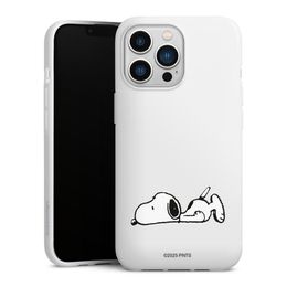 DeinDesign iPhone 13 Pro Handy Silikon H&uuml;lle Case wei&szlig; Handyh&uuml;lle Official Licensed Product Snoopy Peanuts Silikon Case