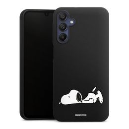 DeinDesign Galaxy A15 Handy Premium Silikon H&uuml;lle Handyh&uuml;lle schwarz Case Official Licensed Product Snoopy Peanuts Silikon Premium Case