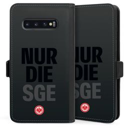 DeinDesign Galaxy S10 Plus Handy Klapph&uuml;lle Handyh&uuml;lle aus Kunst Leder schwarz Flip Case Eintracht Frankfurt Sge Official Licensed Product Sideflip mit Lasche