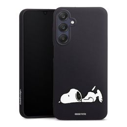 DeinDesign Galaxy A25 5G Handy Premium Silikon H&uuml;lle Handyh&uuml;lle schwarz Case Official Licensed Product Snoopy Peanuts Silikon Premium Case