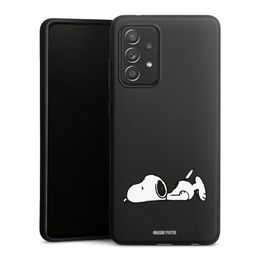 DeinDesign Galaxy A52s 5G Handy Premium Silikon H&uuml;lle Handyh&uuml;lle schwarz Case Official Licensed Product Snoopy Peanuts Silikon Premium Case