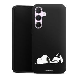 DeinDesign Galaxy A55 5G Handy Premium Silikon H&uuml;lle Handyh&uuml;lle schwarz Case Official Licensed Product Snoopy Peanuts Silikon Premium Case