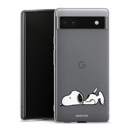 DeinDesign Google Pixel 6a Handy Silikon H&uuml;lle Case transparent Handyh&uuml;lle Official Licensed Product Snoopy Peanuts Silikon Case
