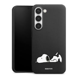 DeinDesign Galaxy S23 Handy Premium Silikon H&uuml;lle Handyh&uuml;lle schwarz Case Official Licensed Product Snoopy Peanuts Silikon Premium Case