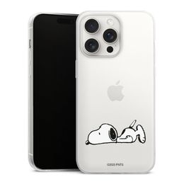DeinDesign iPhone 15 Pro Max Handy Slim Case Silikon Handyh&uuml;lle transparent H&uuml;lle extra d&uuml;nn Official Licensed Product Snoopy Peanuts Silikon Slim Case