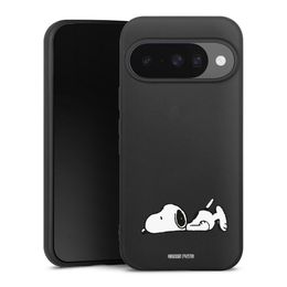 DeinDesign Google Pixel 10 Pro Handy Premium Silikon H&uuml;lle Handyh&uuml;lle schwarz Case Official Licensed Product Snoopy Peanuts Silikon Premium Case