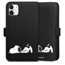 DeinDesign iPhone 11 Handy Klapph&uuml;lle Handyh&uuml;lle aus Kunst Leder schwarz Flip Case Official Licensed Product Snoopy Peanuts Sideflip mit Lasche