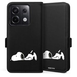 DeinDesign Xiaomi Redmi Note 13 Pro 5G Handy Klapph&uuml;lle Handyh&uuml;lle aus Kunst Leder schwarz Flip Case Official Licensed Product Snoopy Peanuts Sideflip mit Lasche
