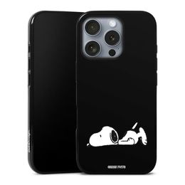 DeinDesign iPhone 16 Pro Handy Silikon H&uuml;lle Case schwarz Handyh&uuml;lle Official Licensed Product Snoopy Peanuts