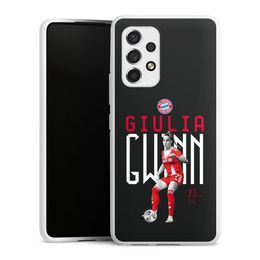 DeinDesign Galaxy A53 5G Handy Silikon H&uuml;lle Case wei&szlig; Handyh&uuml;lle Fc Bayern M&uuml;nchen Giulia Gwinn Official Licensed Product Silikon Case