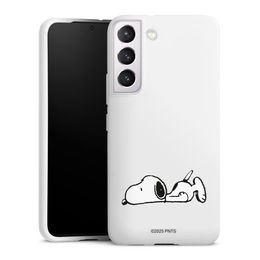 DeinDesign Galaxy S22 Handy Silikon H&uuml;lle Case wei&szlig; Handyh&uuml;lle Official Licensed Product Snoopy Peanuts Silikon Case