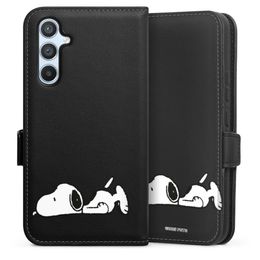 DeinDesign Galaxy A54 5G Handy Klapph&uuml;lle Handyh&uuml;lle aus Kunst Leder schwarz Flip Case Official Licensed Product Snoopy Peanuts Sideflip mit Lasche