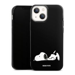 DeinDesign iPhone 13 Mini Handy Slim Case extra d&uuml;nn Silikon Handyh&uuml;lle schwarz H&uuml;lle Official Licensed Product Snoopy Peanuts Silikon Slim Case