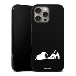 DeinDesign iPhone 16 Pro Max Handy Silikon H&uuml;lle Case schwarz Handyh&uuml;lle Official Licensed Product Snoopy Peanuts
