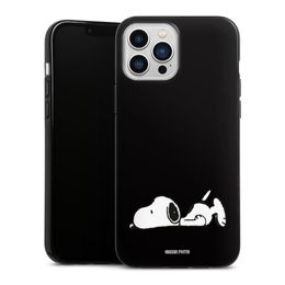 DeinDesign iPhone 13 Pro Max Handy Silikon H&uuml;lle Case schwarz Handyh&uuml;lle Official Licensed Product Snoopy Peanuts