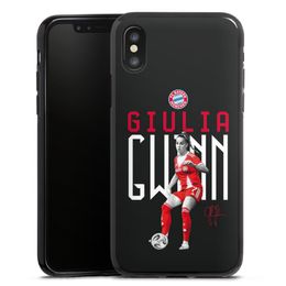 DeinDesign iPhone X Handy Silikon H&uuml;lle Case schwarz Handyh&uuml;lle Fc Bayern M&uuml;nchen Official Licensed Product Giulia Gwinn