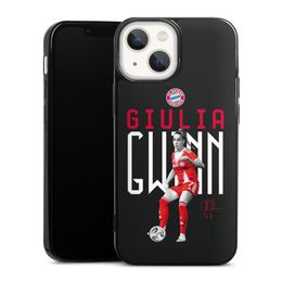 DeinDesign iPhone 13 Mini Handy Slim Case extra d&uuml;nn Silikon Handyh&uuml;lle schwarz H&uuml;lle Fc Bayern M&uuml;nchen Official Licensed Product Giulia Gwinn Silikon Slim Case