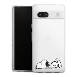 DeinDesign Google Pixel 7a Handy Silikon H&uuml;lle Case transparent Handyh&uuml;lle Official Licensed Product Snoopy Peanuts Silikon Case