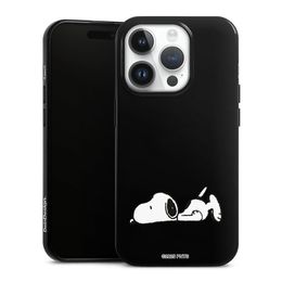 DeinDesign iPhone 14 Pro Handy Slim Case extra d&uuml;nn Silikon Handyh&uuml;lle schwarz H&uuml;lle Official Licensed Product Snoopy Peanuts Silikon Slim Case