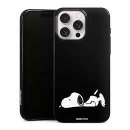 DeinDesign iPhone 15 Pro Max Handy Silikon H&uuml;lle Case schwarz Handyh&uuml;lle Official Licensed Product Snoopy Peanuts
