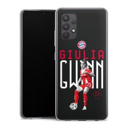 DeinDesign Galaxy A32 4G Handy Silikon H&uuml;lle Case transparent Handyh&uuml;lle Fc Bayern M&uuml;nchen Official Licensed Product Giulia Gwinn Silikon Case
