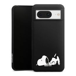DeinDesign Google Pixel 8 Handy Premium Silikon H&uuml;lle Handyh&uuml;lle schwarz Case Official Licensed Product Snoopy Peanuts Silikon Premium Case